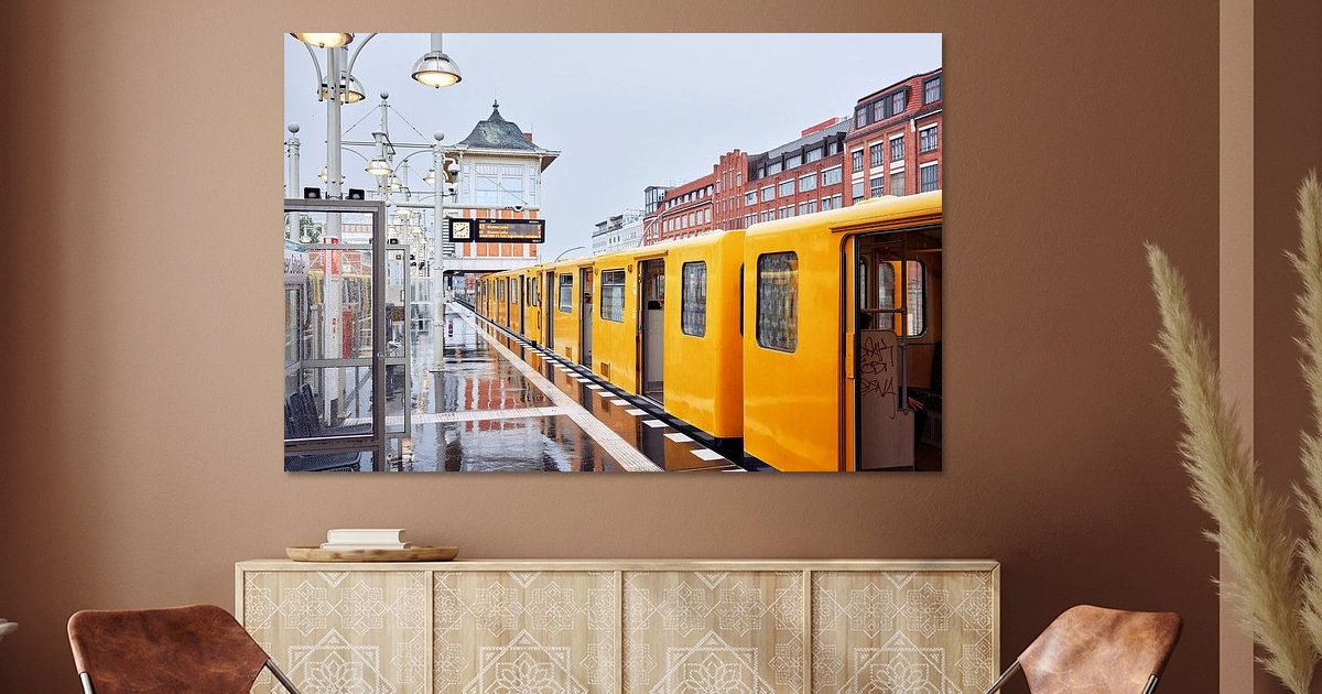 BERLIJN, instappen alstublieft van Heiko Westphalen op canvas, behang ...