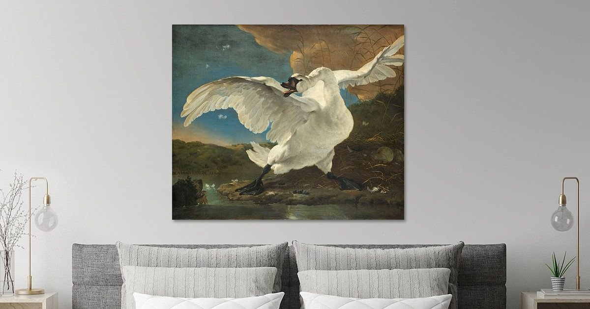 Der Bedrohte Schwan (Jan Asselijn) ArtFrame, Leinwand, Poster und mehr ...