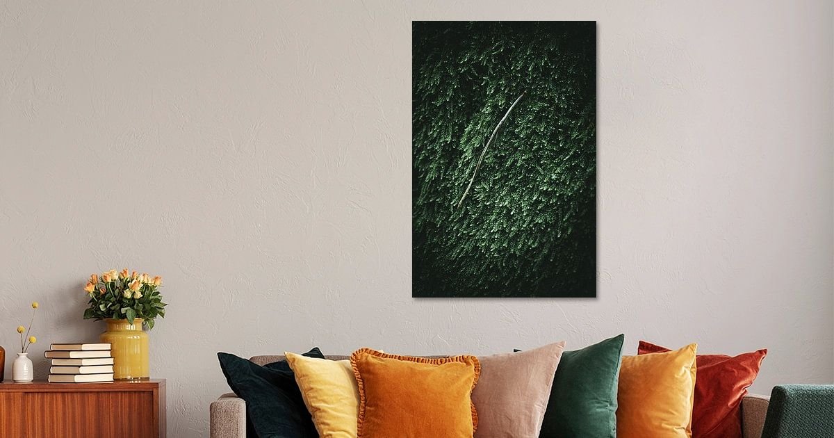 Naald in het mos van Jan Eltink op canvas, behang en meer