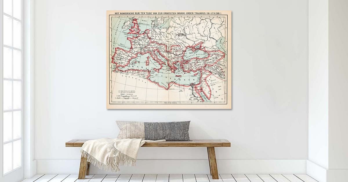 Romeinse Rijk (98-117 n. Chr.) Vintage kaart van Studio Wunderkammer op ...