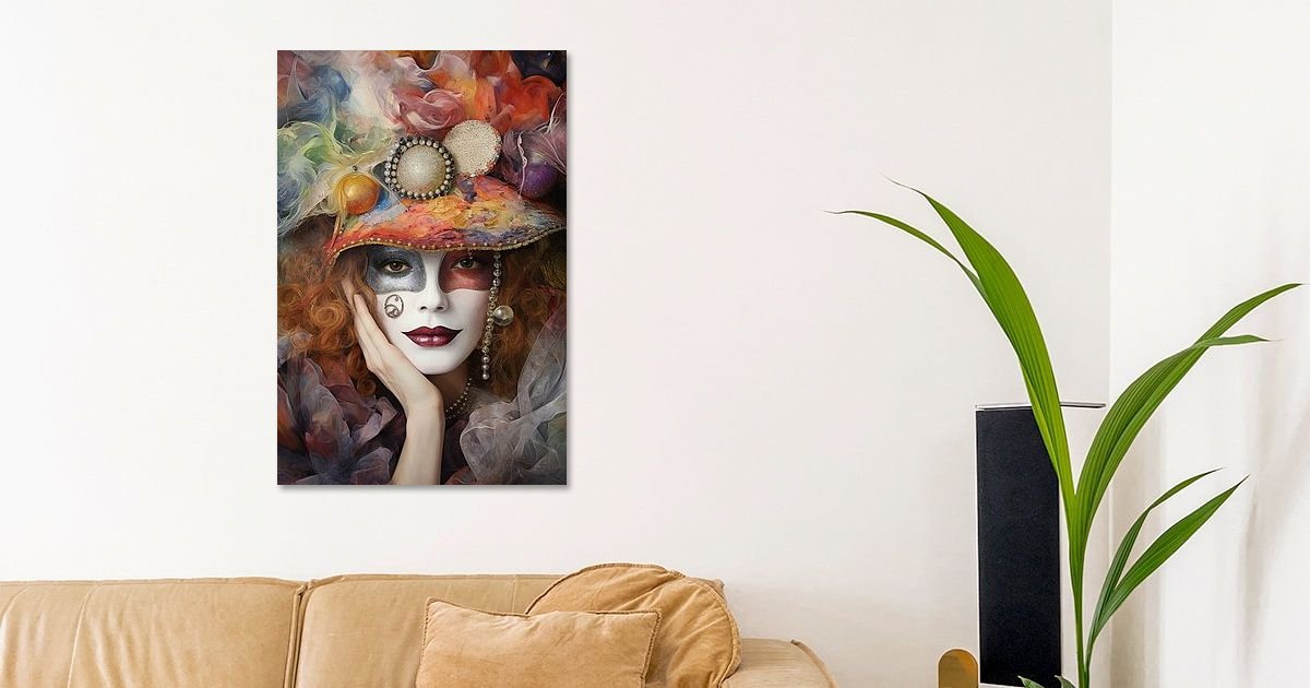 Disguise | Carnival Portrait by Eye catching paintings on canvas ...