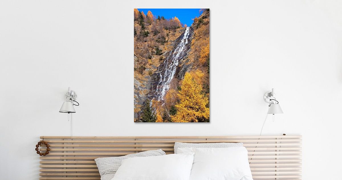 Gouden waterval in Hintermuhr van Christa Kramer op canvas, behang en meer