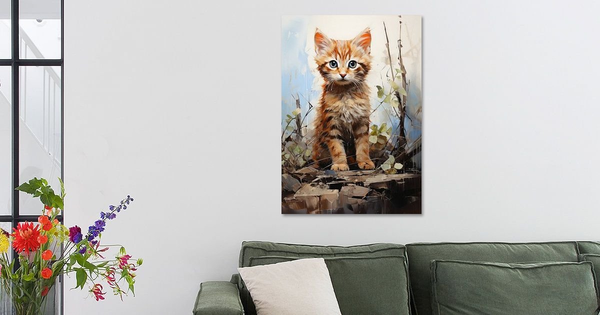 Kattenposterdruk "Cleo" van Niklas Maximilian op canvas, behang en meer