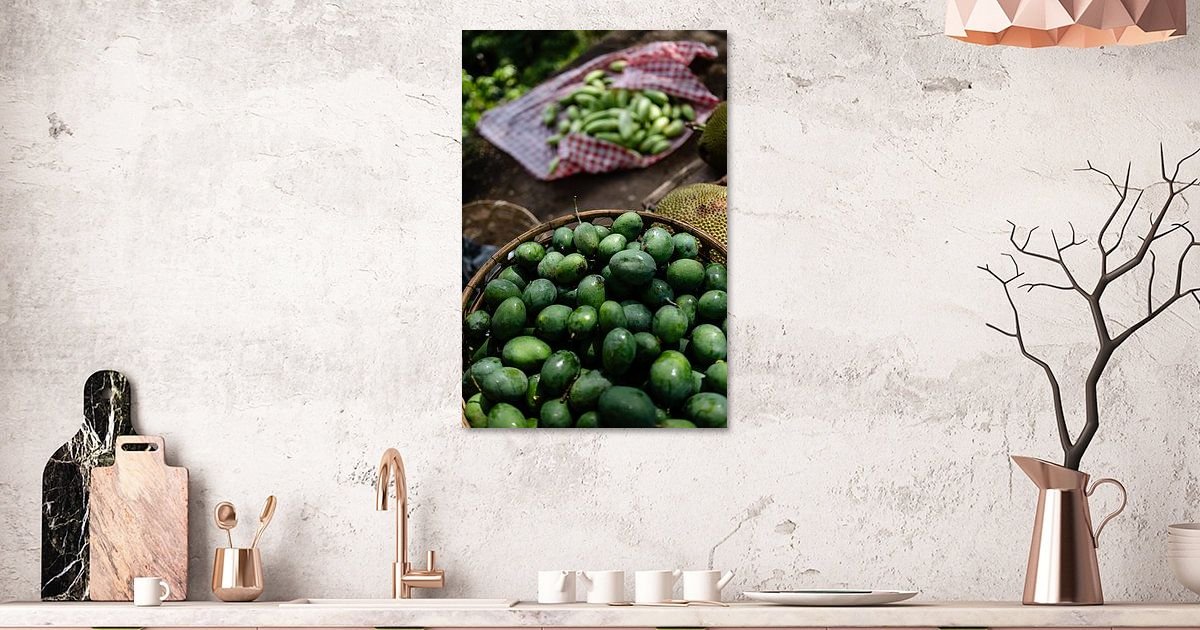 Groene vruchten van de markt van Kíen Merk op canvas, behang en meer