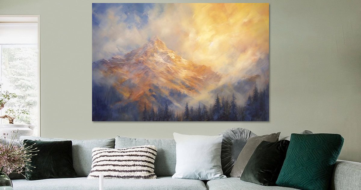 Alpine mountain landscape by Whale & Sons on canvas, poster, wallpaper ...