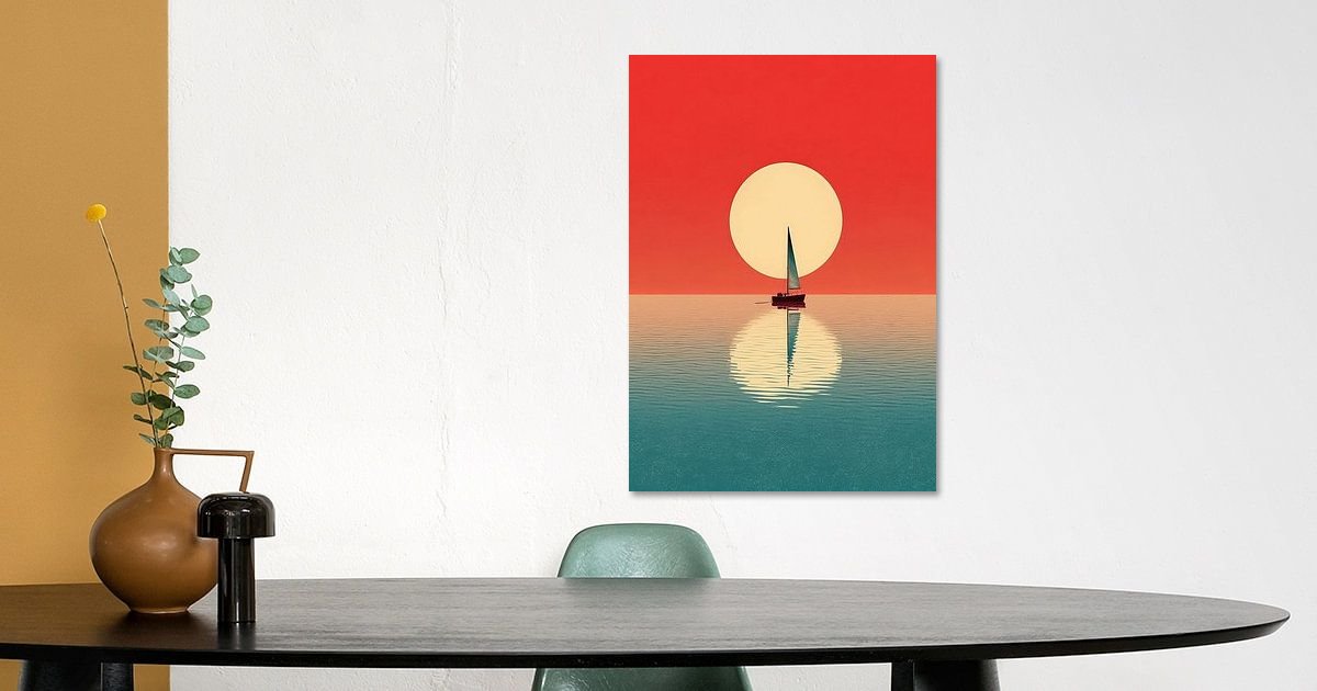 Zeilboot Zee Oceaan Maritiem Nautisch Zeilen Poster Maan van Niklas ...