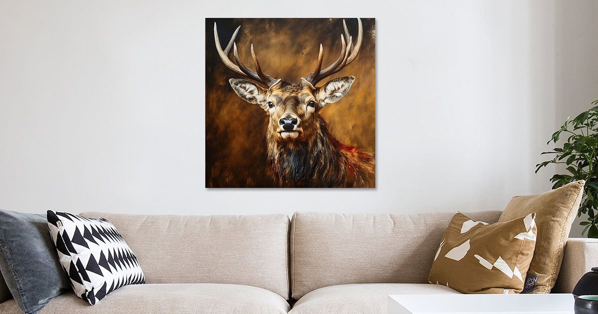 Hert van ARTEO Schilderijen op canvas, behang en meer