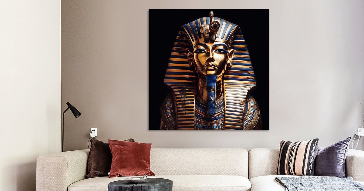 Toetanchamon gouden masker van TheXclusive Art op canvas, behang en meer