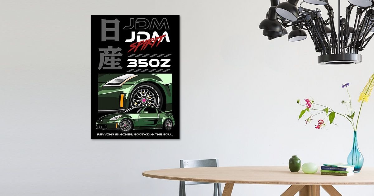 Nissan 350Z JDM Auto van Adam Khabibi op canvas, behang en meer