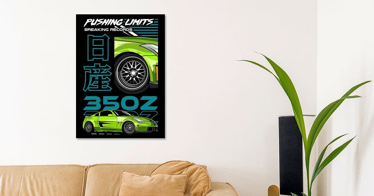 Nissan 350Z JDM Auto van Adam Khabibi op canvas, behang en meer