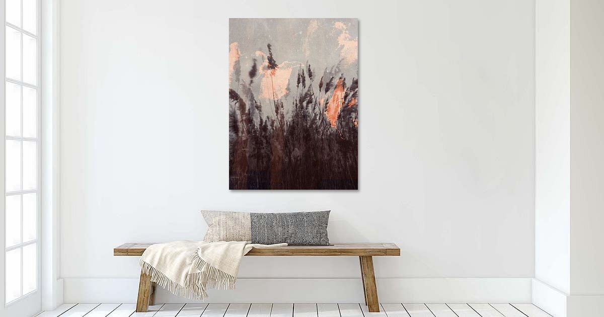 Wuivend riet in de winterwind van Imaginative op canvas, behang en meer