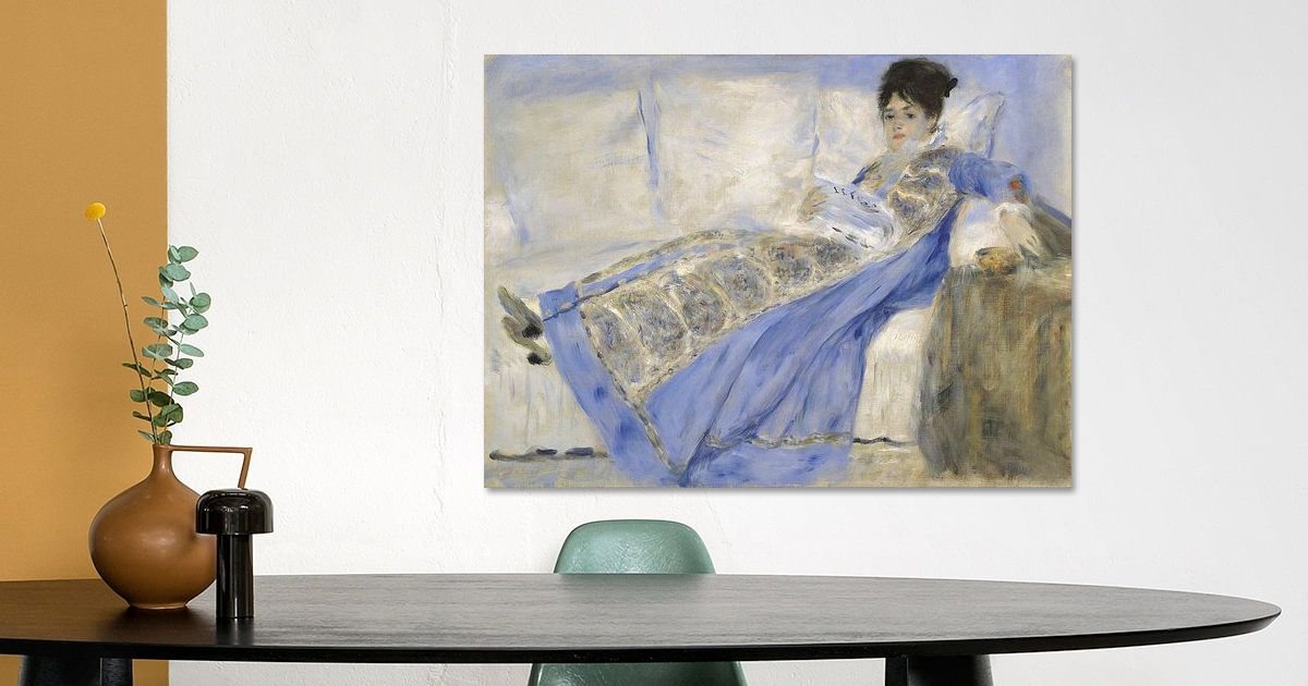 Portret van Madame Claude Monet, Pierre-Auguste Renoir op canvas ...