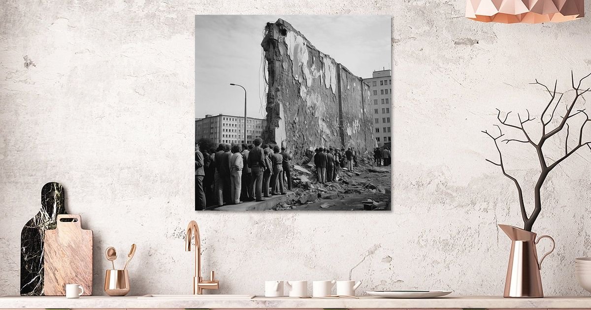 Berlijnse muur gebroken van TheXclusive Art op canvas, behang en meer