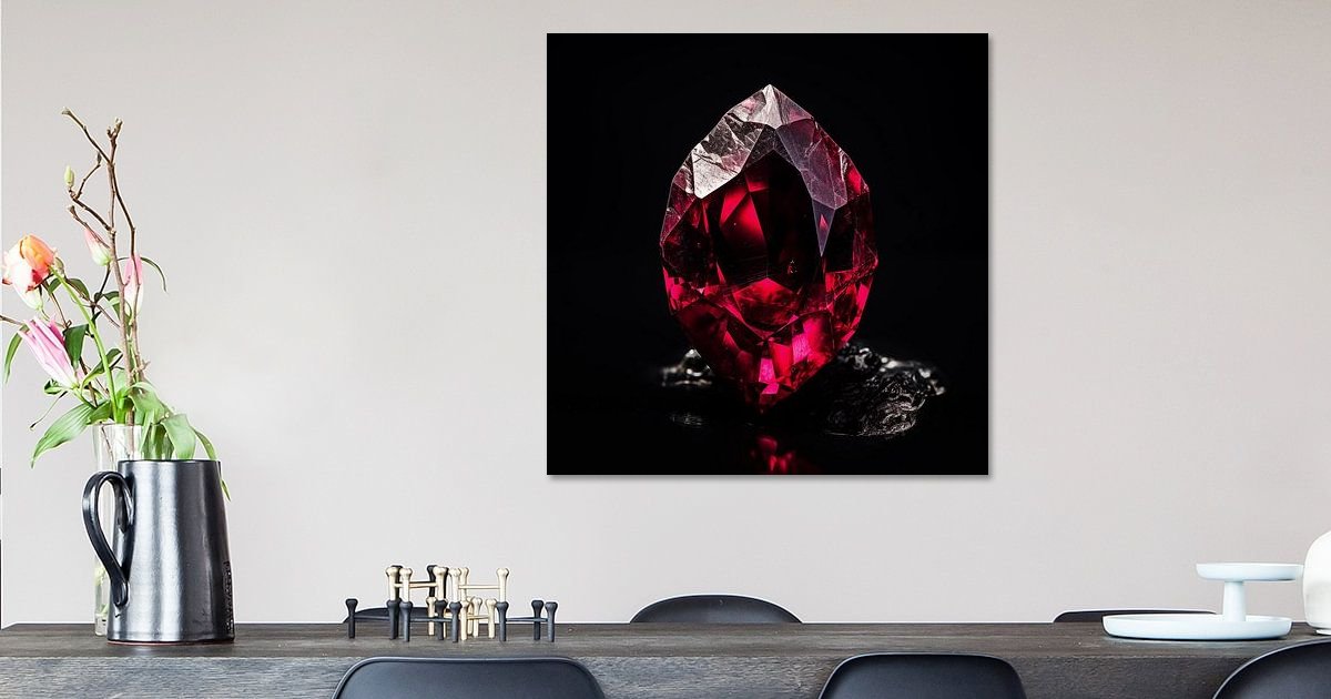 Robijn rood van TheXclusive Art op canvas, behang en meer