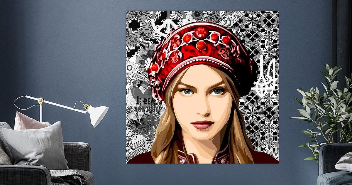 Portret van een Oekraïense van Jole Art op canvas, behang en meer