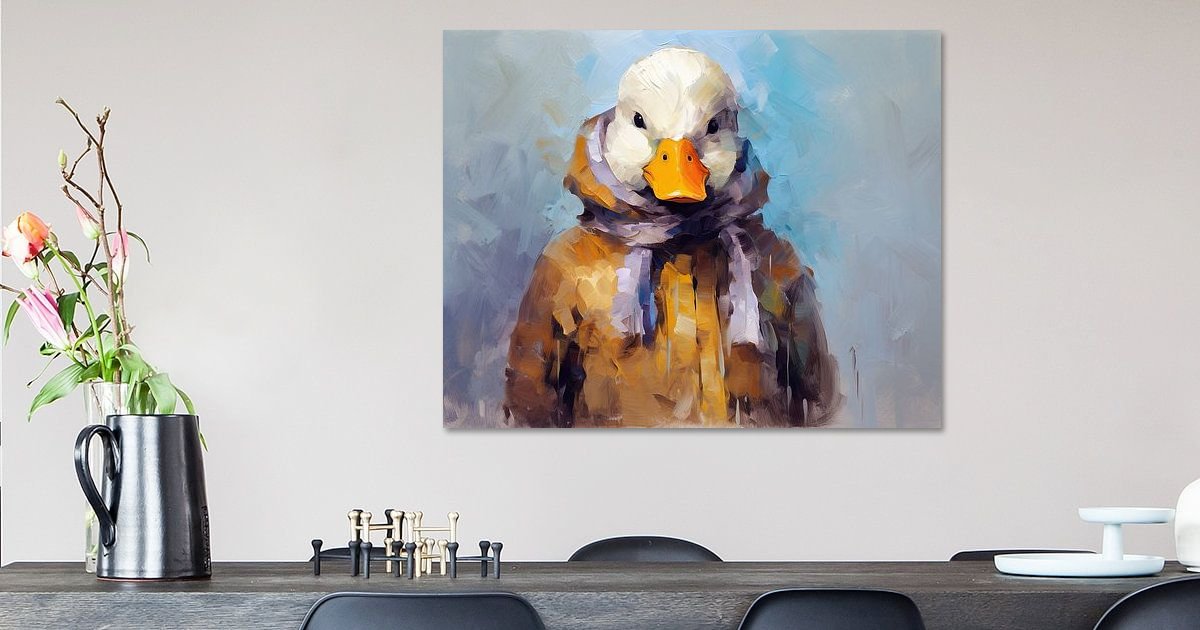 Eend | Dier Portret van De Mooiste Kunst op canvas, behang en meer