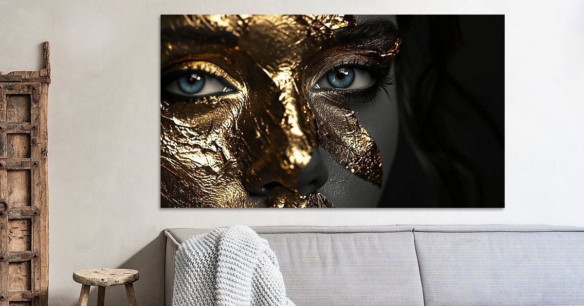 Gouden Reflecties: Een Monochroom Portret van Schitterende Zielen van ...