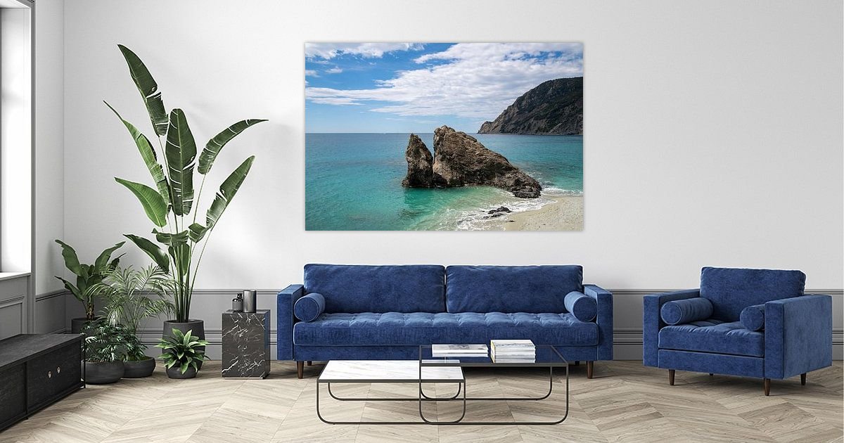 Rotsen in zee... van Maja Mars op canvas, behang en meer