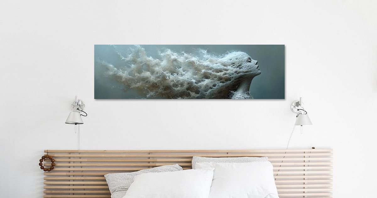 Structured Portrait | Modern Art van Kunst Kriebels op canvas, behang ...