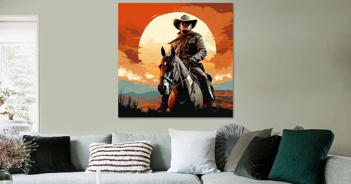 Cowboy Pop Art Western Wild West by Niklas Maximilian on canvas, poster ...