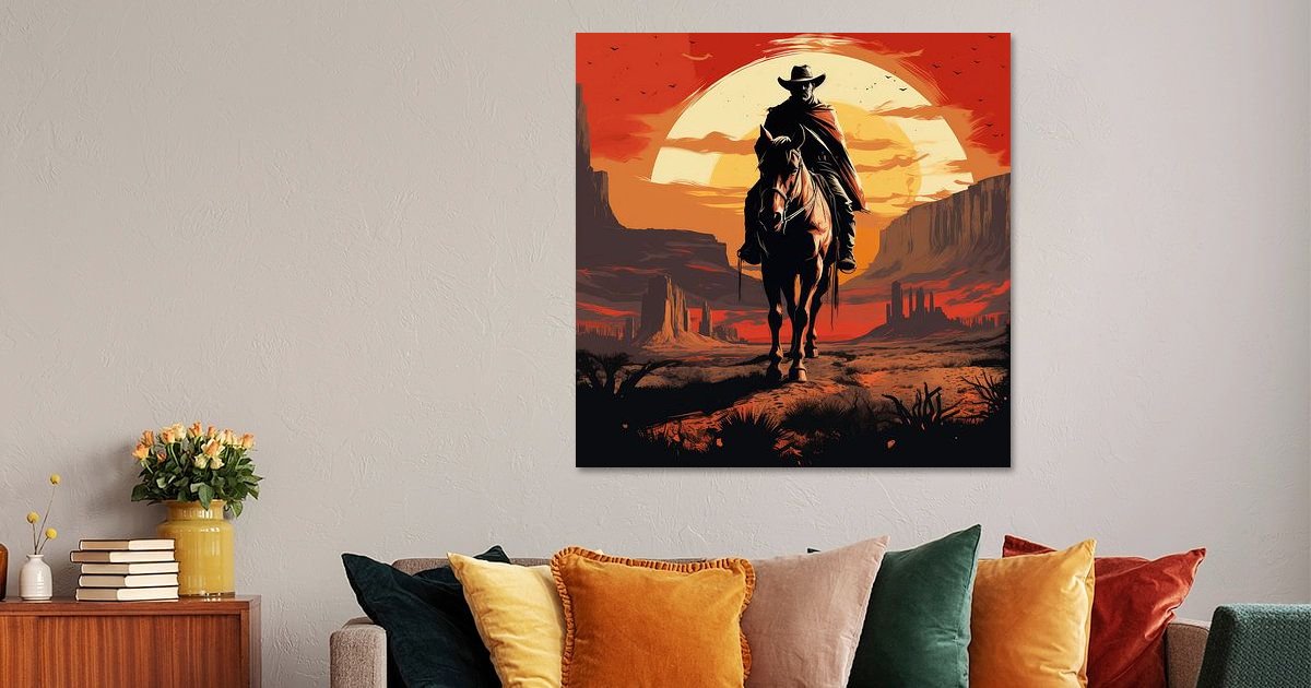 Cowboy Pop Art Western Wilde Westen van Niklas Maximilian op canvas ...