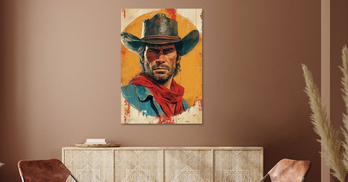 Cowboy Pop Art Western Wild West by Niklas Maximilian on canvas, poster ...