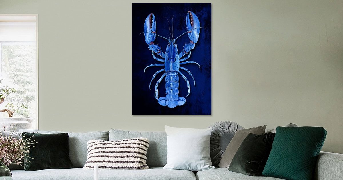 Koning Kreeft van Color Square op canvas, behang en meer