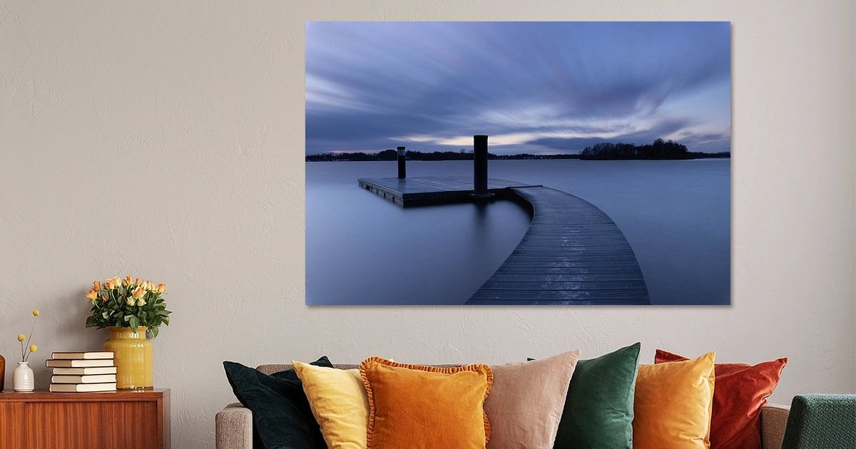 Steiger bij Paterwoldsemeer van Ingrid Visser op canvas, behang en meer