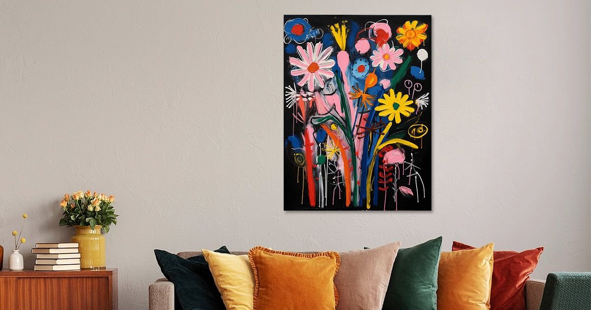 Een boeket wilde bloemen #2 van Felix Wiesner op canvas, behang en meer