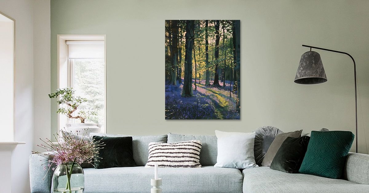 In het blauwe bos van Magnus Karlsen op canvas, behang en meer
