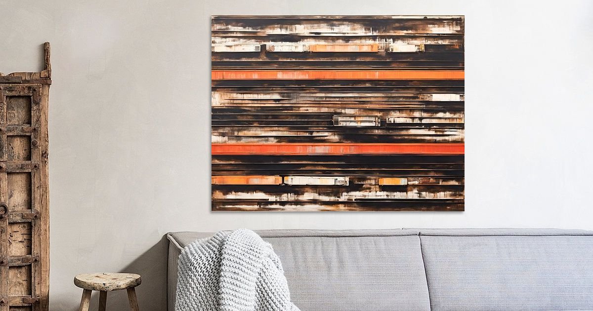 Spoorwegemplacement van Kees van den Burg op canvas, behang en meer