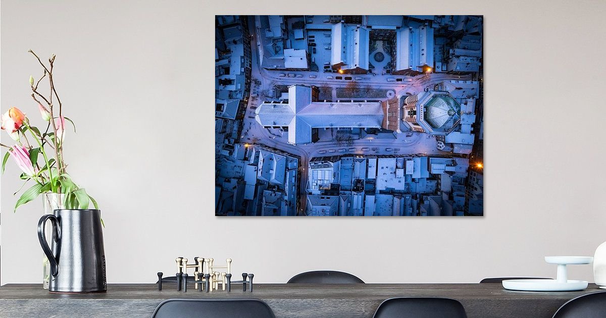 Zwolle Peperbus in de winter van bovenaf gezien van Sjoerd van der Wal ...