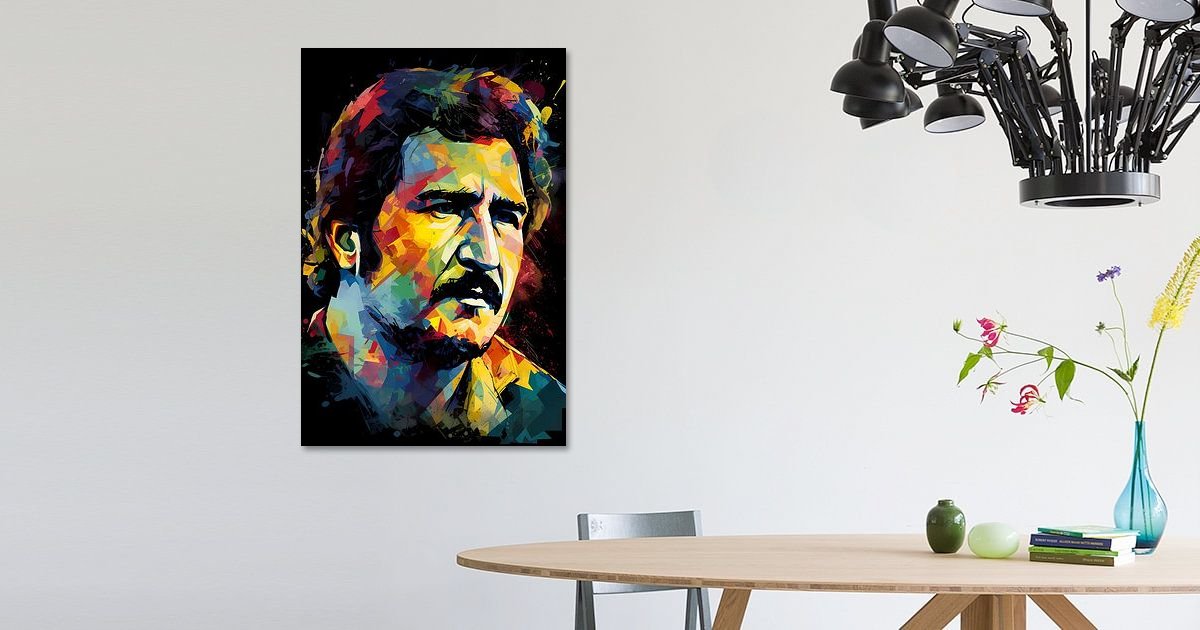Pablo Escobar Face in Colour Spectrum by Art & Soul Creations on canvas ...
