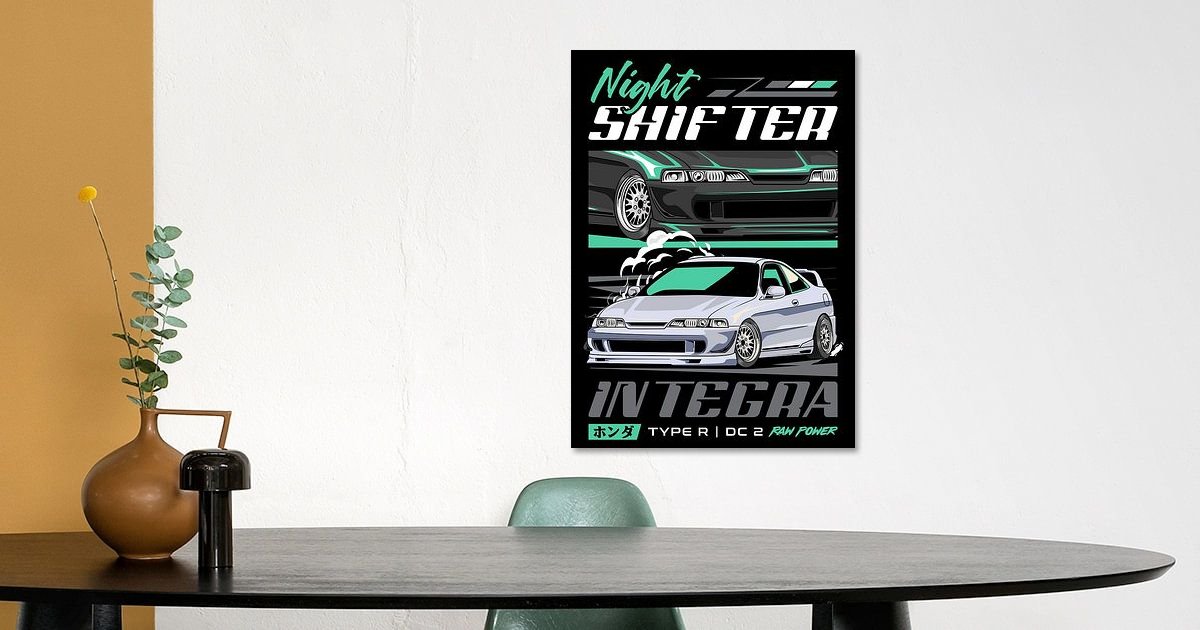 Honda Integra Type R DC2 JDM Car by Adam Khabibi on canvas, poster ...