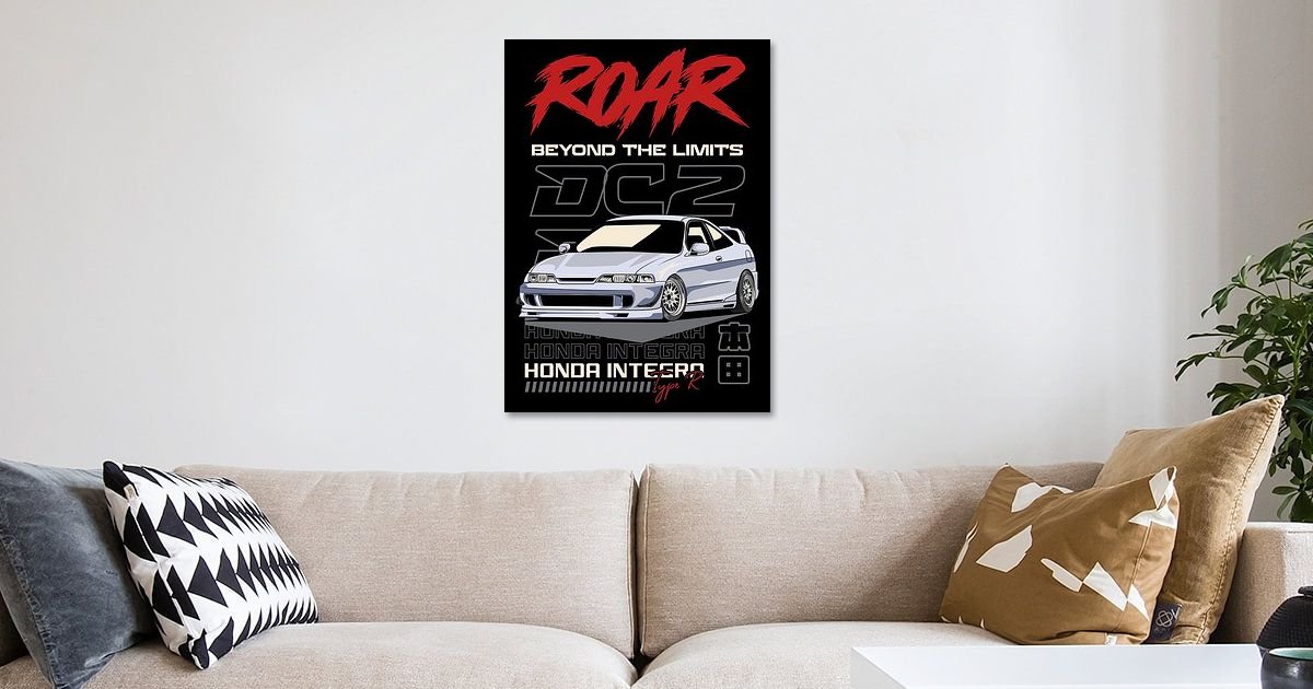 Honda Integra Type R DC2 JDM Car by Adam Khabibi on canvas, poster ...
