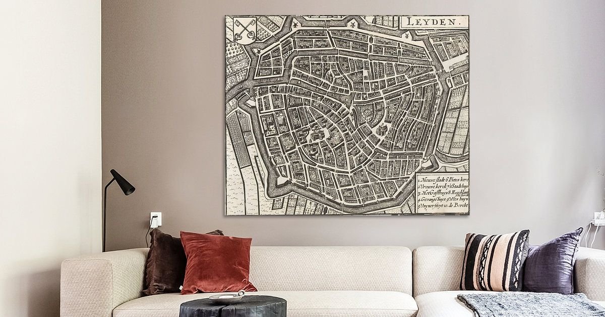 An old map of Leiden. Historical map of Leiden, Old Leiden by ...