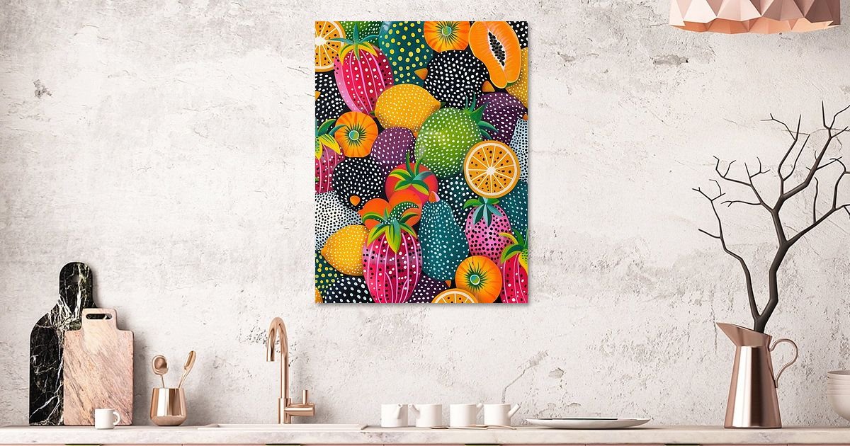 Exotic fruits in pop art style | Kitchen poster by Frank Daske | Foto ...