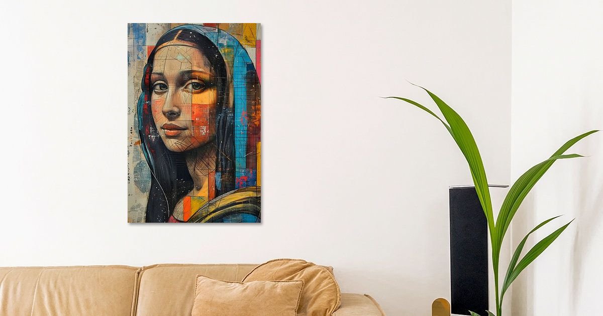 Mona Lisa stijl mix van Skyfall op canvas, behang en meer