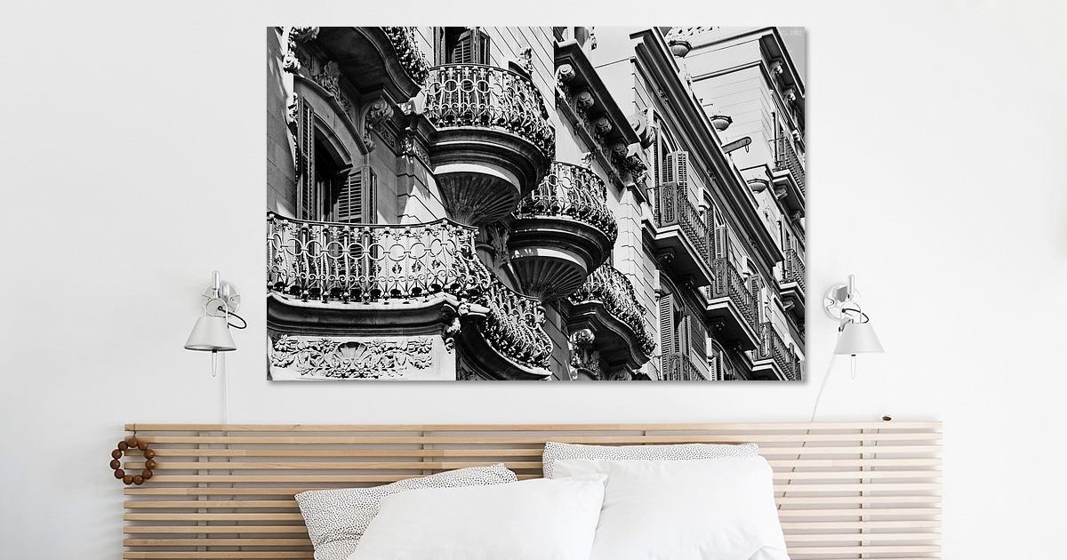 [barcelona] - ... balkons van Meleah Fotografie op canvas, behang en meer