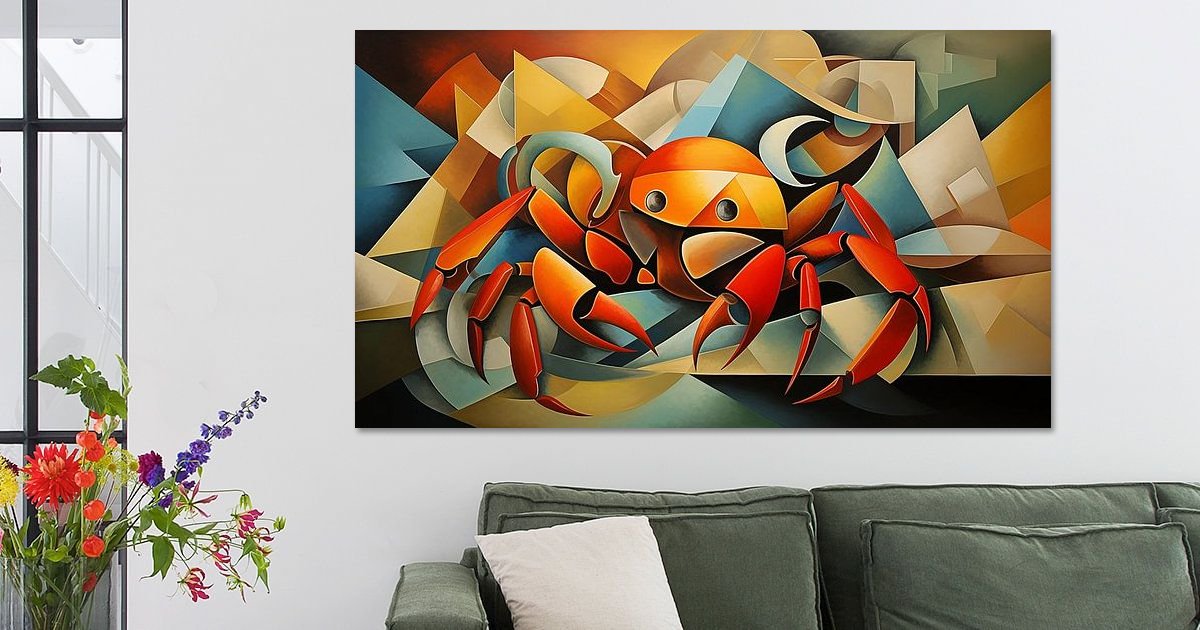 Abstract crab cubism panorama by TheXclusive Art on canvas, poster ...