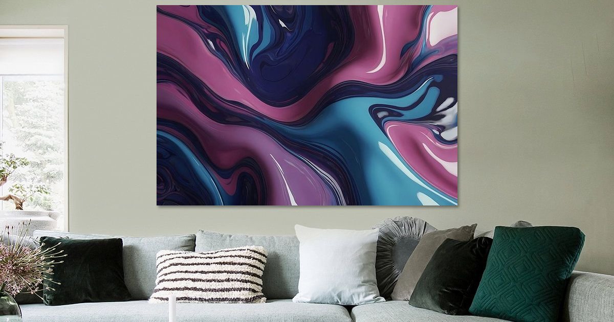 Dynamisch abstract kleurenspel in vloeistof van Art & Soul Creations op ...