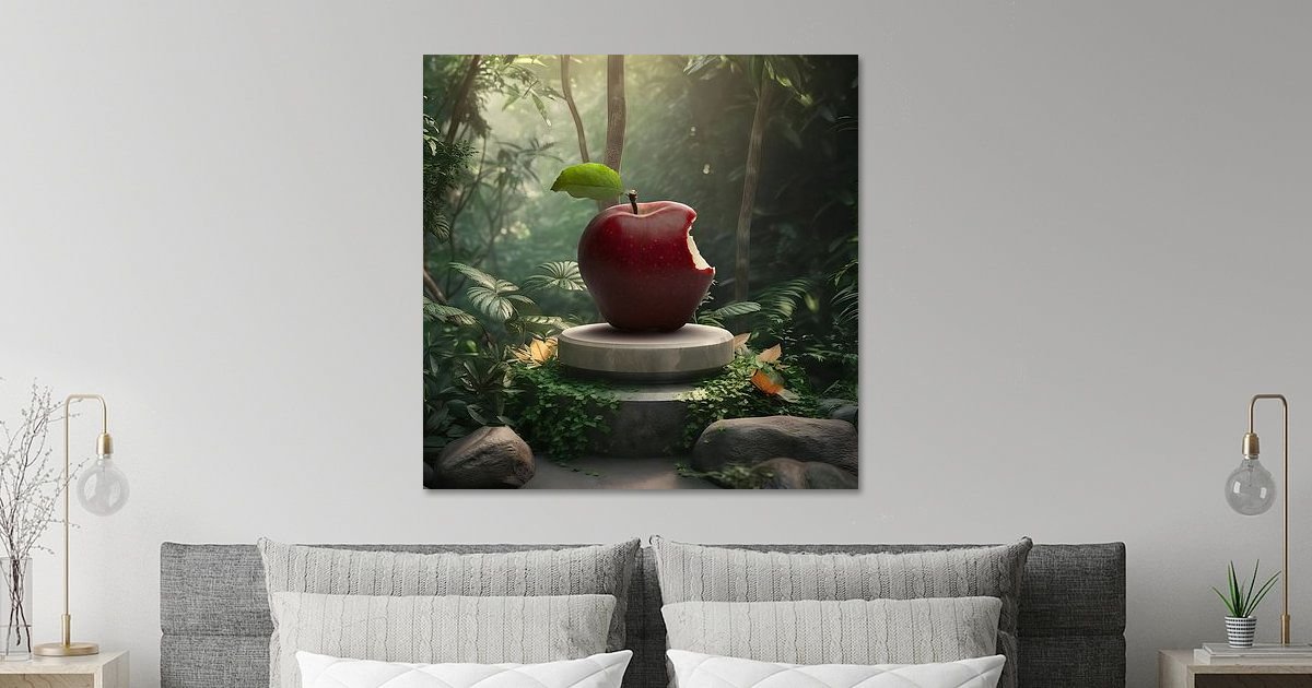 De verboden vrucht van Bert Hooijer op canvas, behang en meer