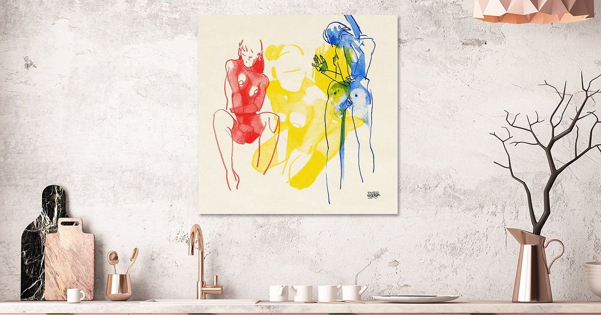 Who's Afraid of Red, Yellow and Blue 2 van Pieter Hogenbirk op canvas ...
