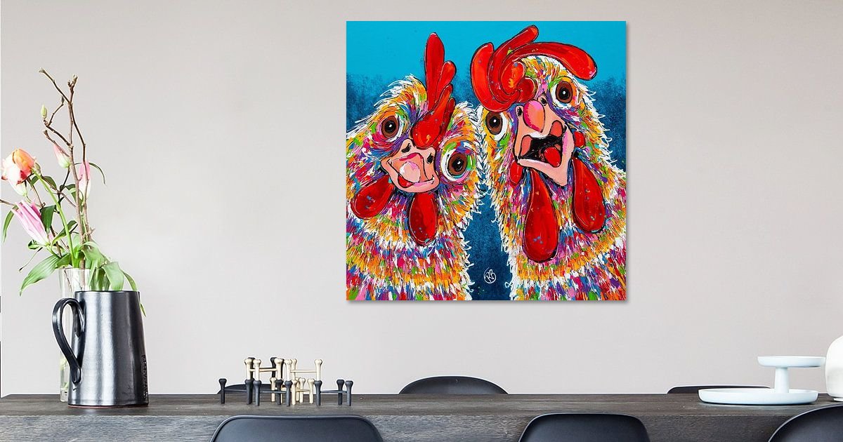 Cackle and Giggle: Two Funny Chickens by Happy Paintings / Renata ...