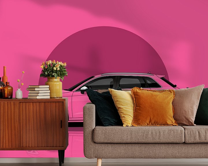 Art Car Audi RS3 pink by D.Crativeart on canvas, poster, wallpaper and more