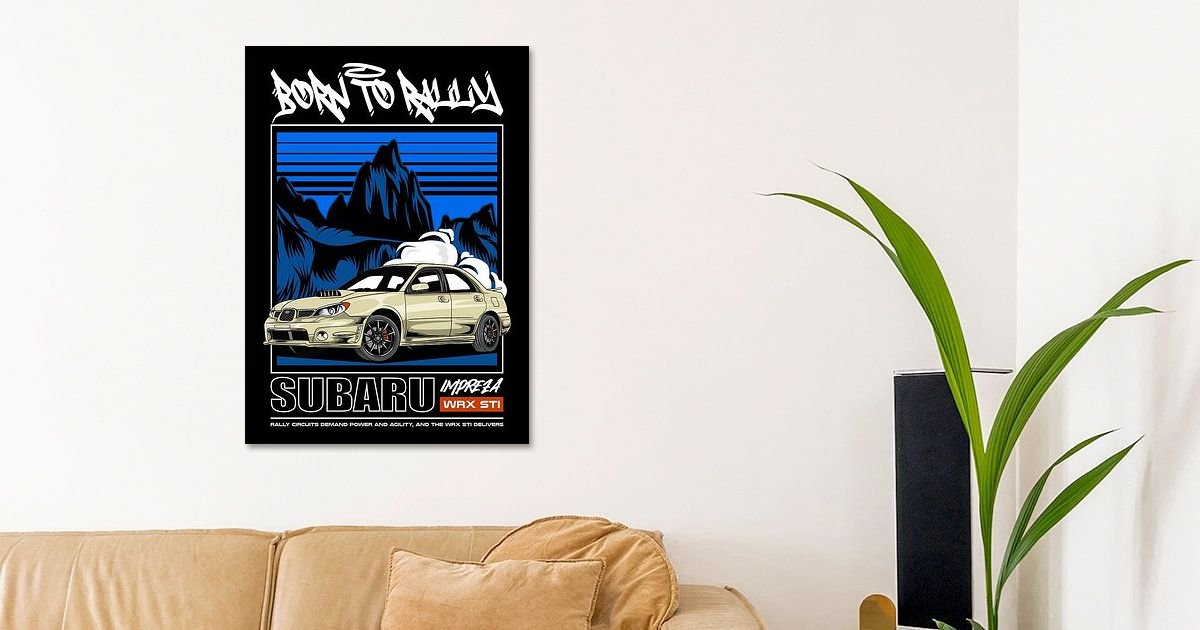 Subaru Impreza WRX STI JDM auto van Adam Khabibi op canvas, behang en meer