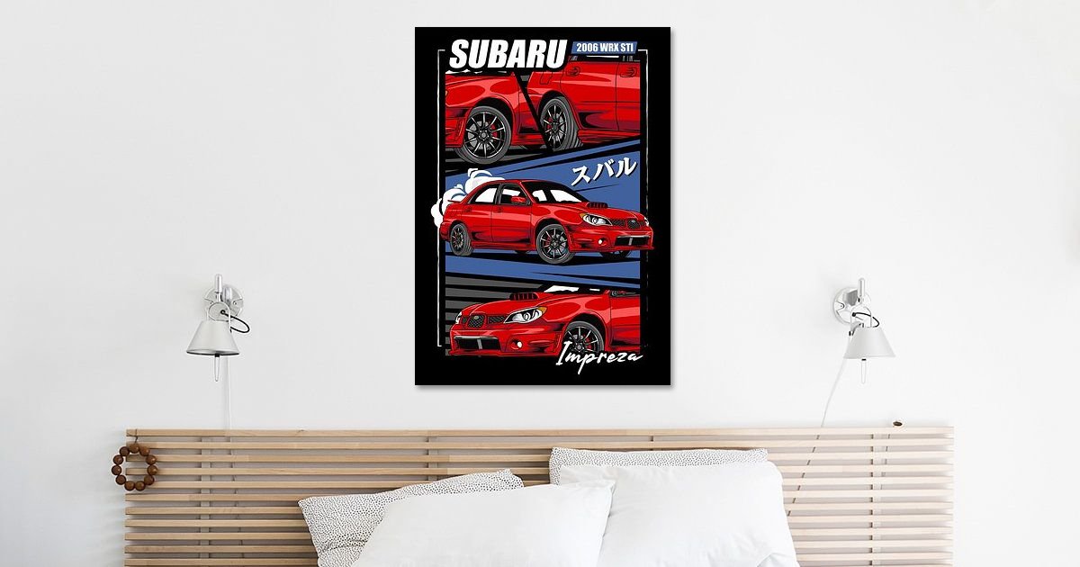 Subaru Impreza WRX STI JDM auto van Adam Khabibi op canvas, behang en meer
