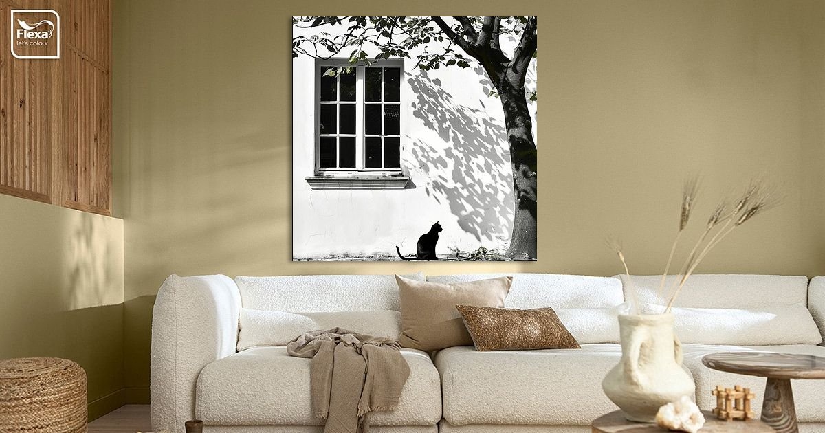Zwarte Kat, Witte Raam - Een Minimalistisch Portret van Intrige van ...