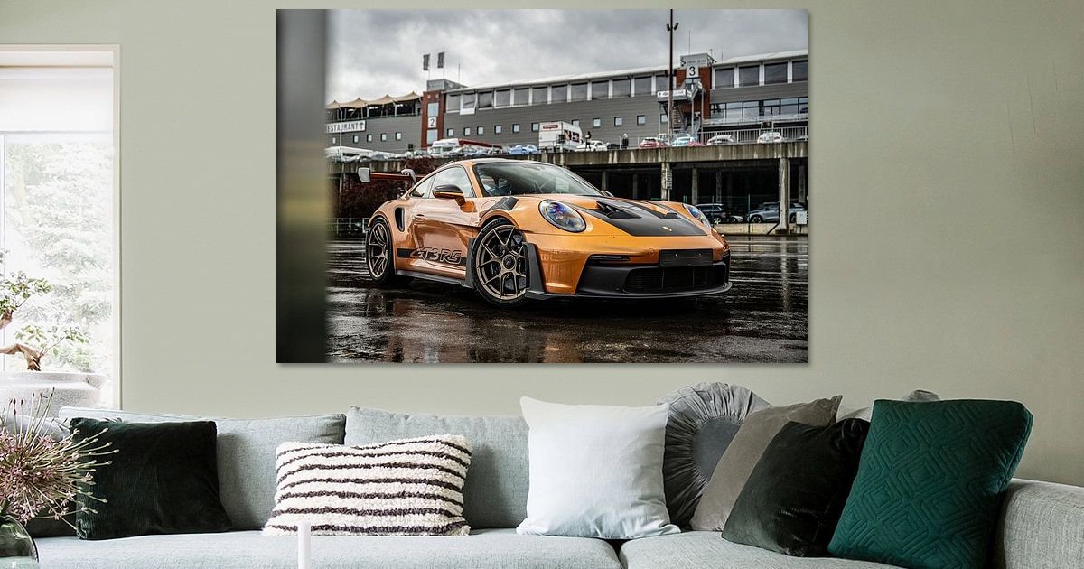 Porsche 922 911 GT3 RS van Bas Fransen op canvas, behang en meer
