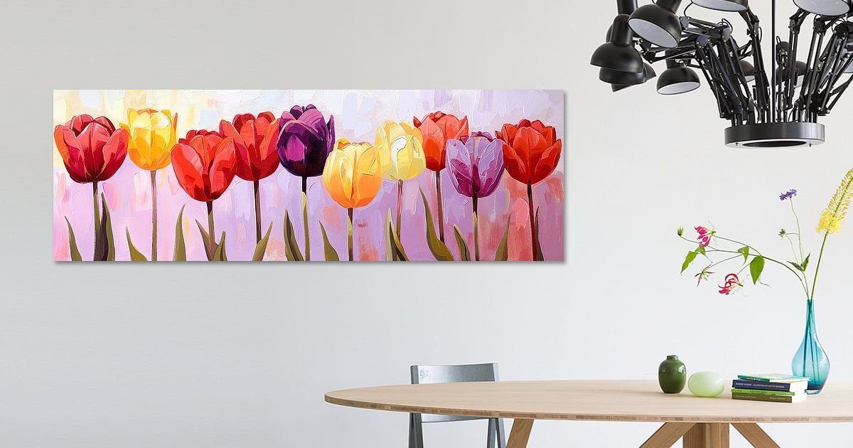 Tulpen van Poster Art Shop op canvas, behang en meer